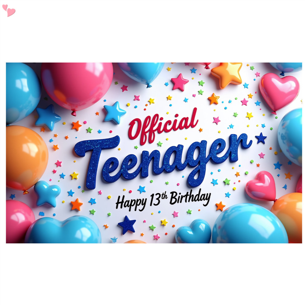 13th Birthday Decoration for Boys Girls, Happy 13th Birthday Backdrop ...