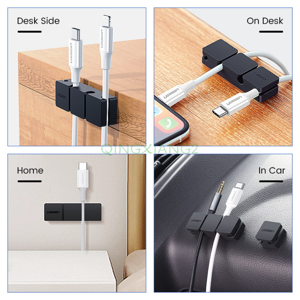 Ugreen Cable Clips Organizer Silicone USB Cable Winder Flexible Cable Management Clips Cable ...