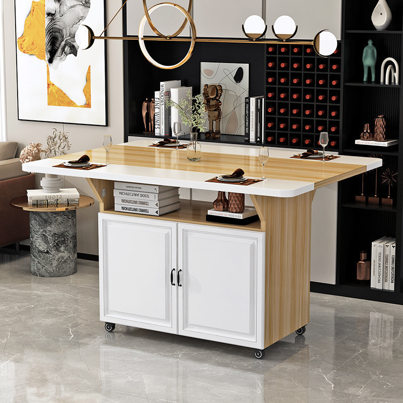 Folding Dining Table Movable Rectangular Table Multifunctional Kitchen ...
