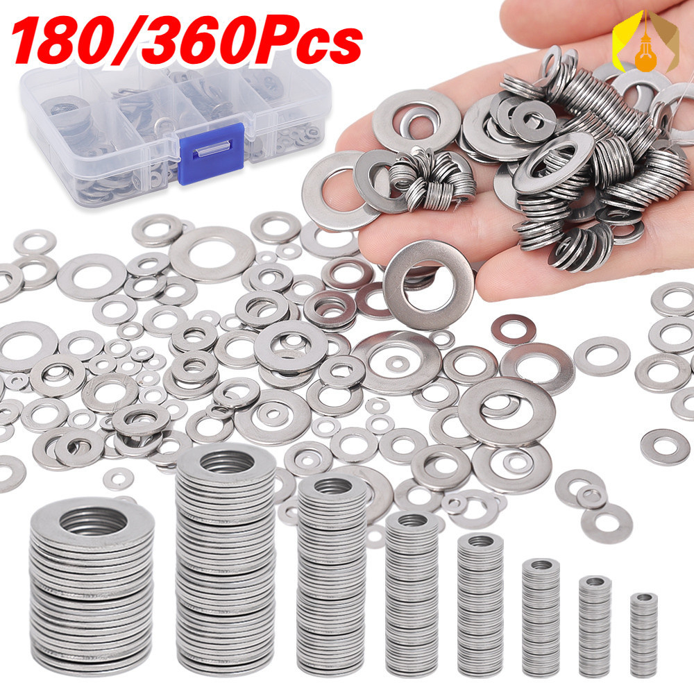 Ultra Thin Stainless Steel Silver Washer Set/M2 M3 M4 M5 M6 M8 M10 Metal Flat Washers Ring Plain ...