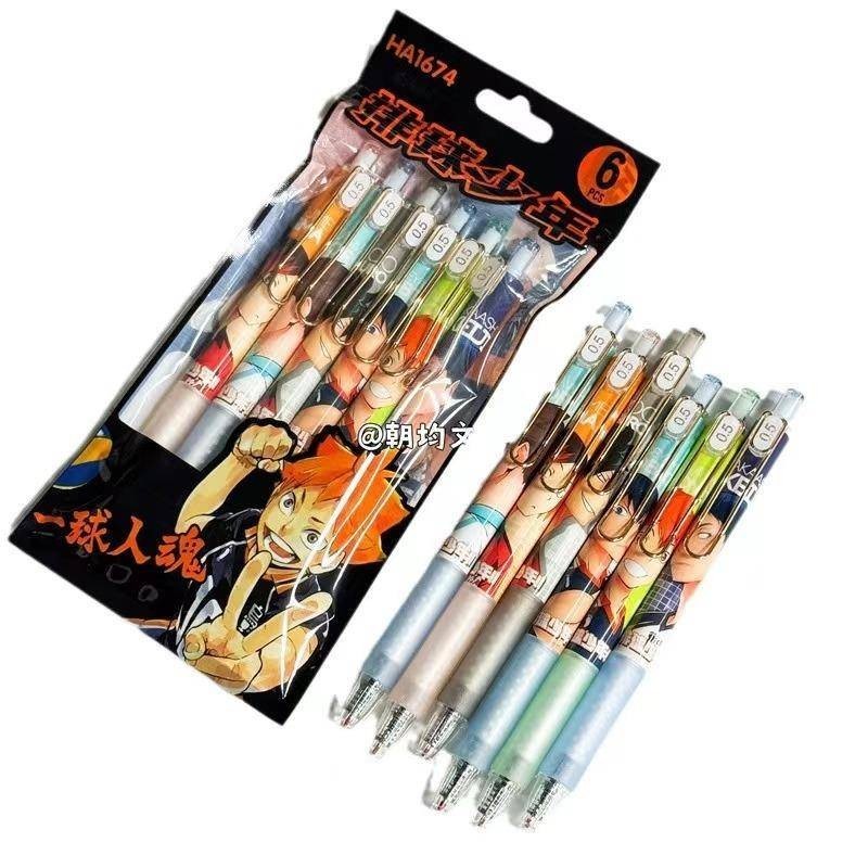 6Pcs/Set Hinata Shouyou Anime Pen Press Gel Pen Kageyama Tobio Oikawa ...