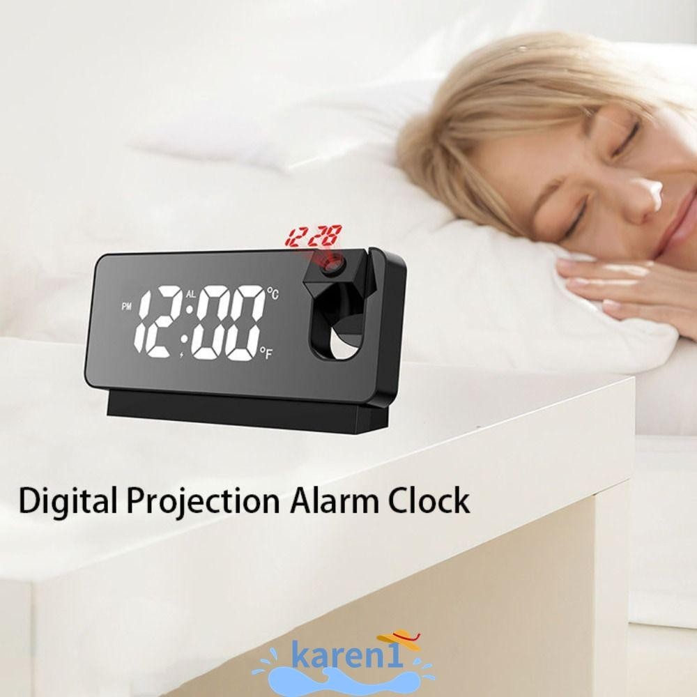 KA LED Projector, Rotatable USB Digital Projection Alarm Clock ...