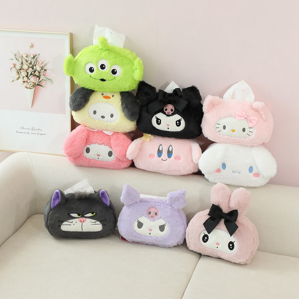 Suxi | Cute Sanrio Car Plush Toilet Paper Cover Melody Kuromi Tissue ...