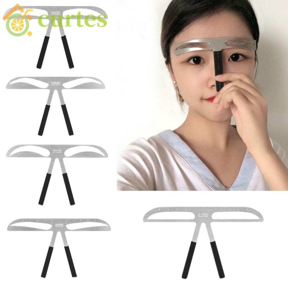 CURTES Microblading Eyebrow Stencil, Reusable 3D Eyebrow Tattoo Ruler ...
