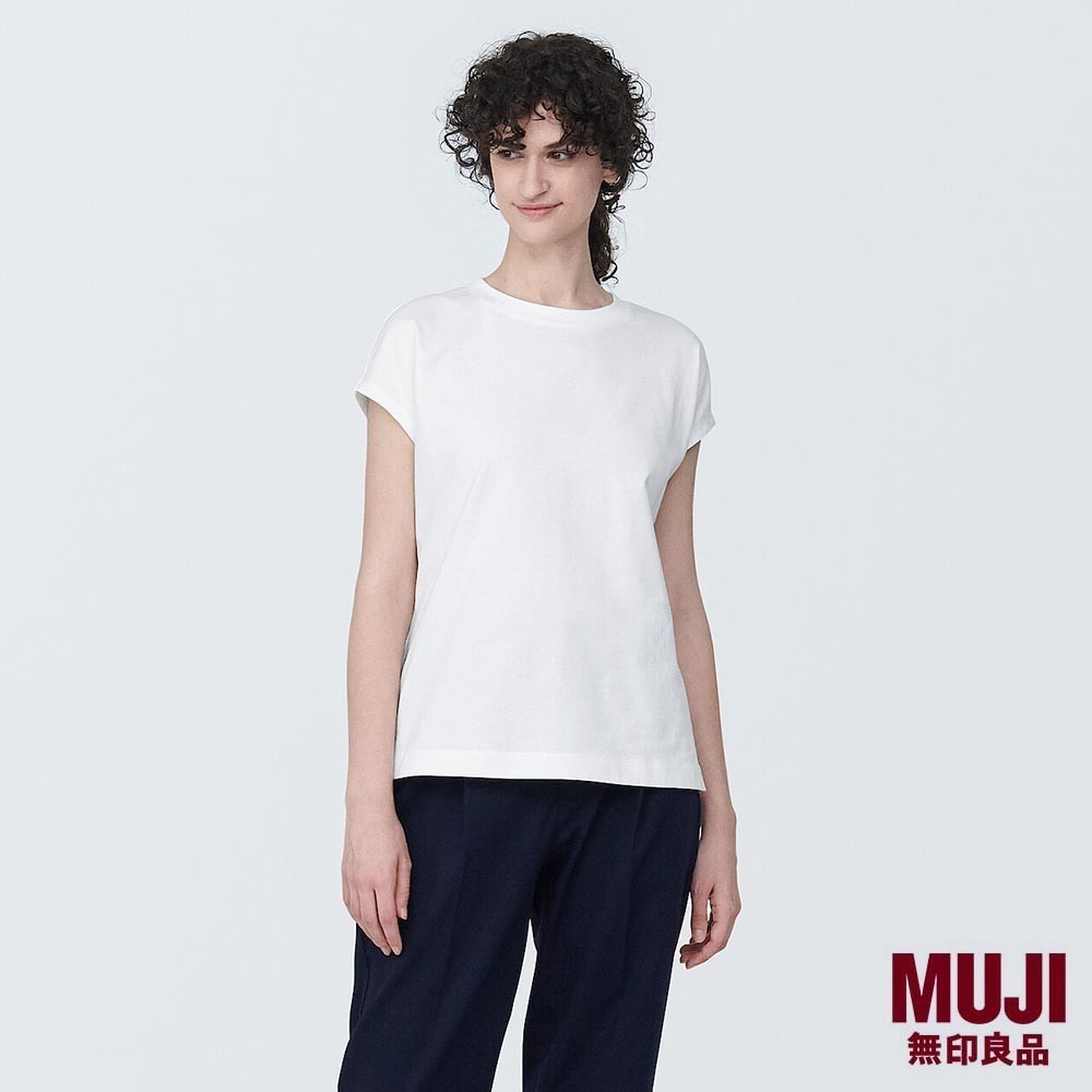 MUJI Ladies Jersey Crew Neck French Sleeve T-shirt | Shopee Singapore