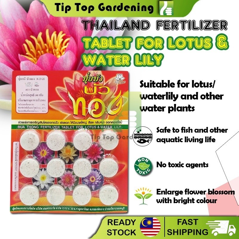 THAILAND FERTILIZER FOR LOTUS & WATER LILY ( 12 TABLETS ) BAJA TUMBUHAN ...