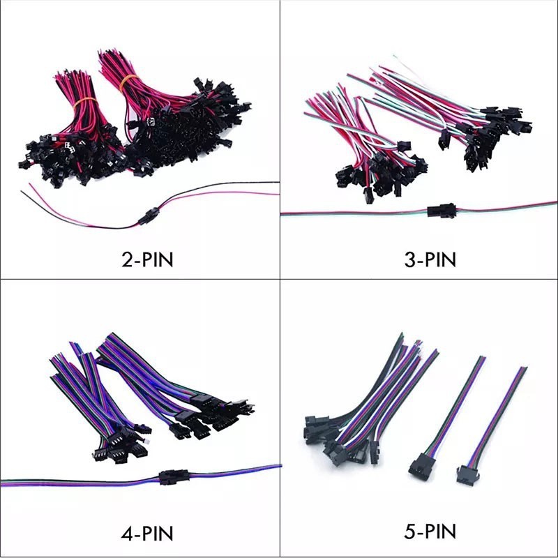 1 pair 2Pin 3Pin 4Pin 5Pin 6Pin JST LED Male Female Connector Wire Cable For 3528 5050 RGB RGBW ...