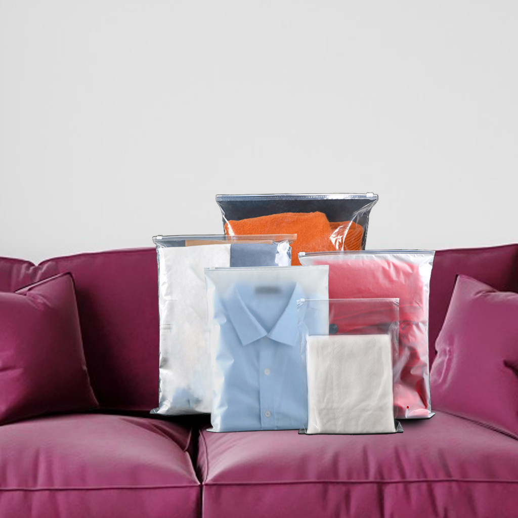 Pe Transparent Garment Zipper Bag Grocery Storage Bags 50/100 Pcs ...