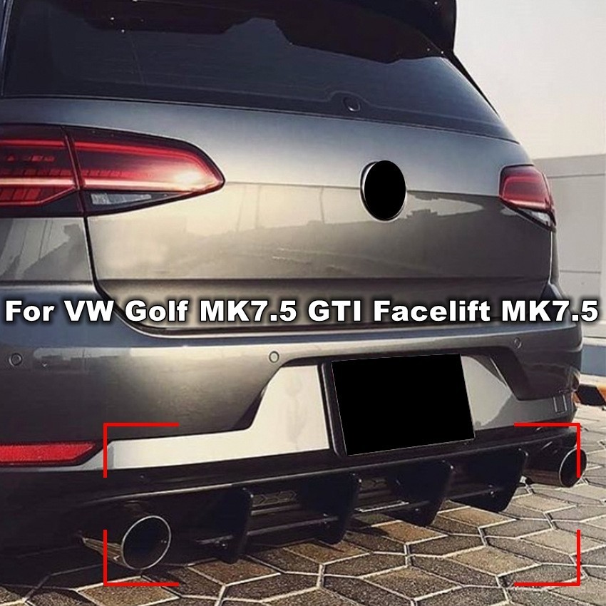 4 Fins ABS Rear Bumper Diffuser For VW Golf MK7.5 GTI Facelift MK7.5 ...