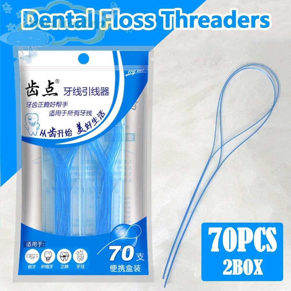 MALCOLM Dental Floss Threaders, Nylon Loop Design Orthodontic Tooth ...