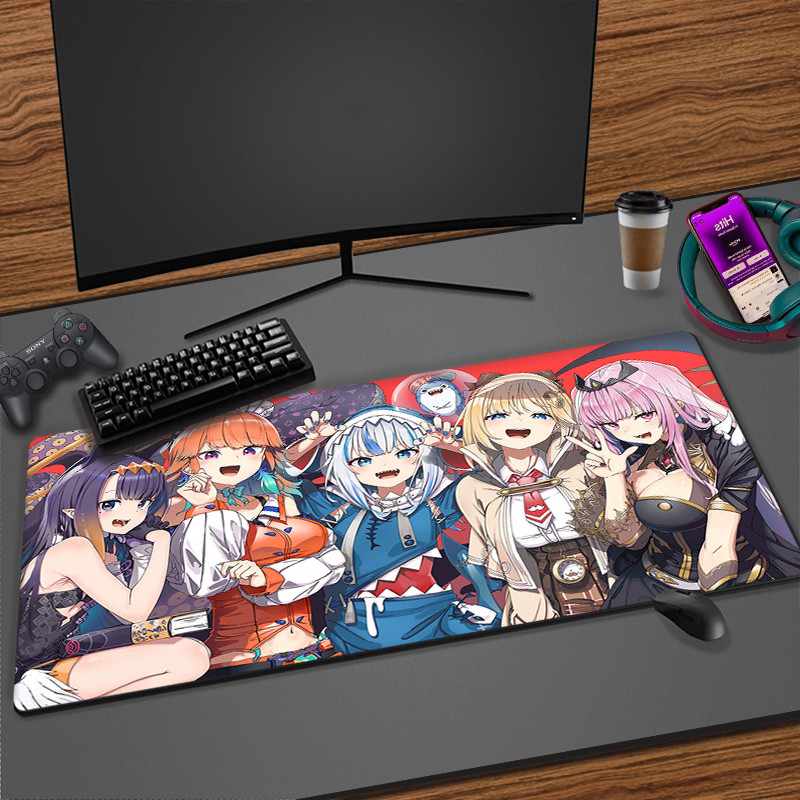 Hololive Gawr Gura Cute Mouse Pad Anime Large Mousepad Gamer Computer ...