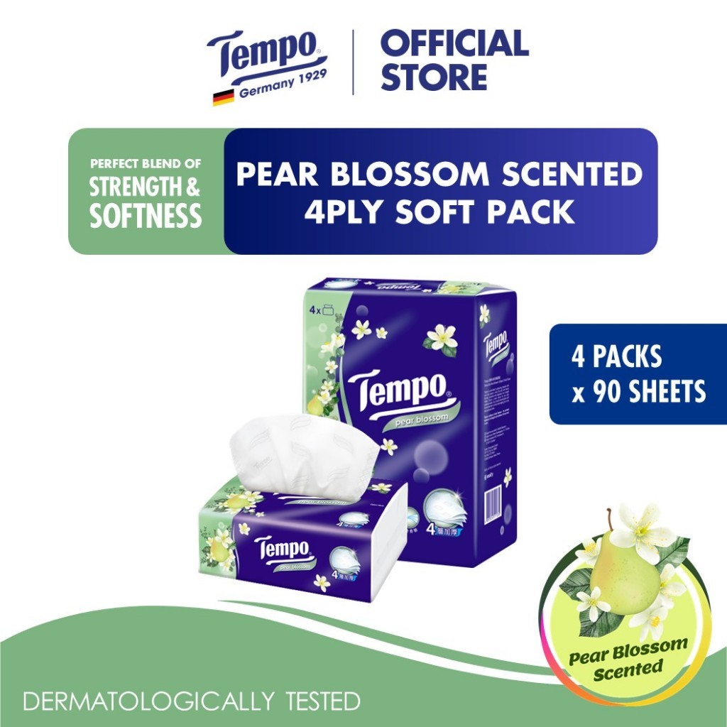 [Tempo Official] 4ply Soft Pack Facial Tissue Pear Blossom Scented ...