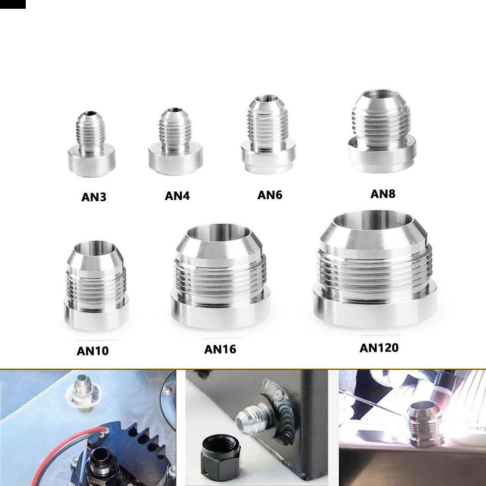 ANTIONE Silver Male Aluminium Weld, External Thread Round Base Straight ...