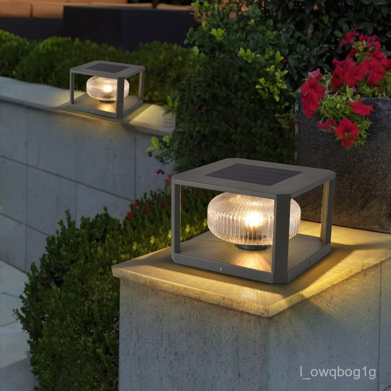 J-9/Solar Stake Light Outdoor Garden Light Waterproof Gate Post Light ...