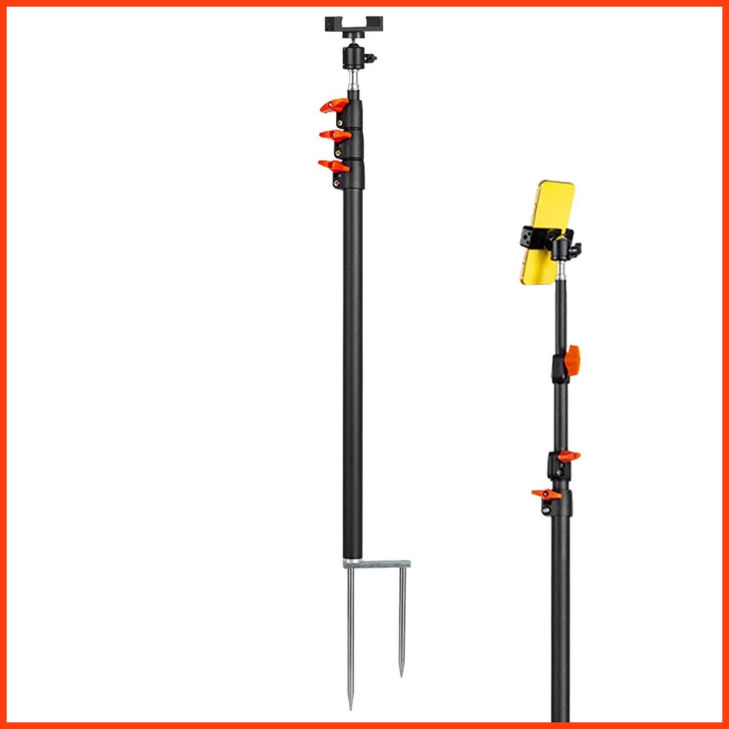 Ground Phone Holder Stand Adjustable Spike Tripod Mount Cameras Stake ...