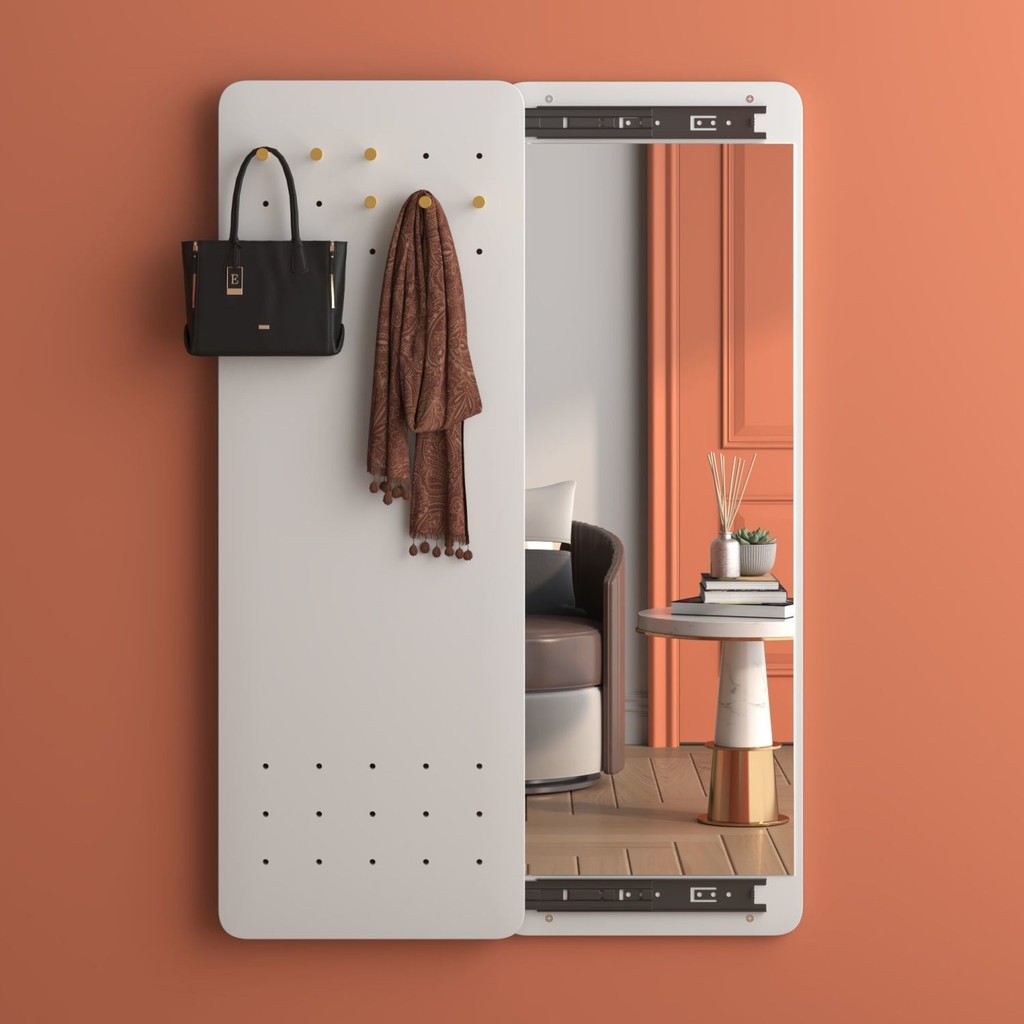 Invisible Dressing Mirror Push-Pull Closed Hidden Wall Hanging Mirror ...