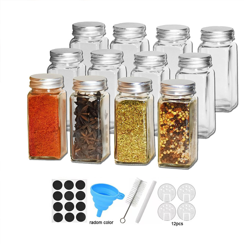 12Pcs Spice containers Spice Jar Set Condiment Jar seasoning Glass ...