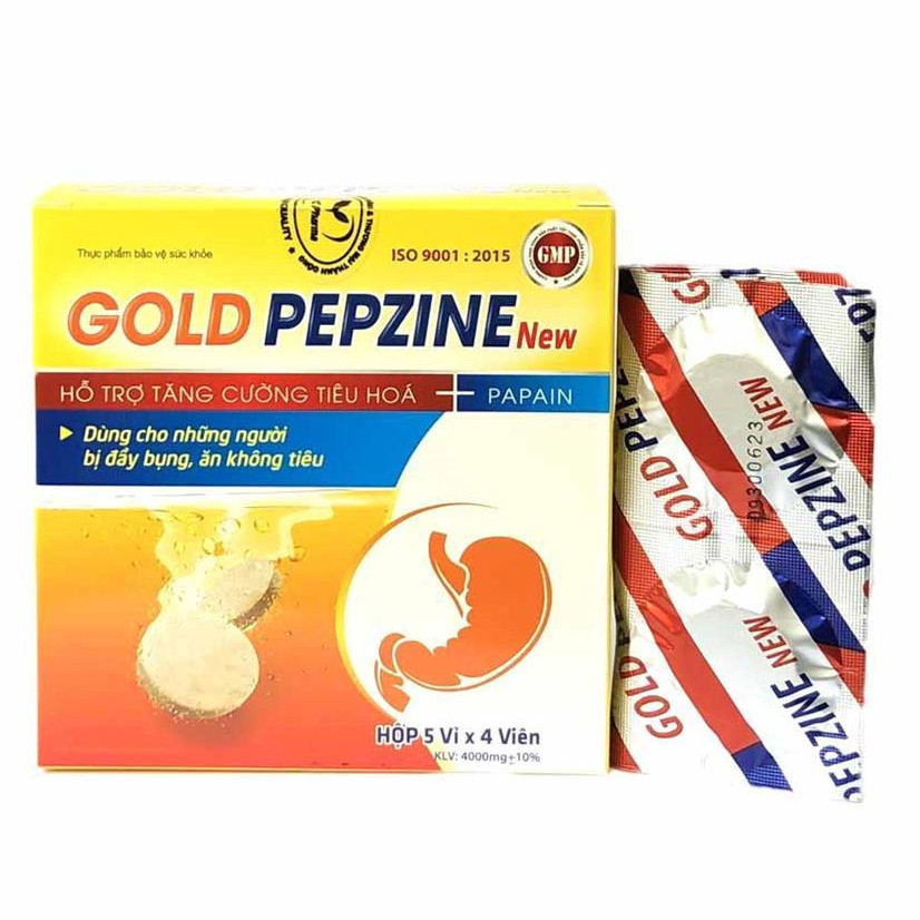 Gold PEPZINE - Digestive Effervescent Tablets For People With Bloating, Indigestion - Box Of 40 ...