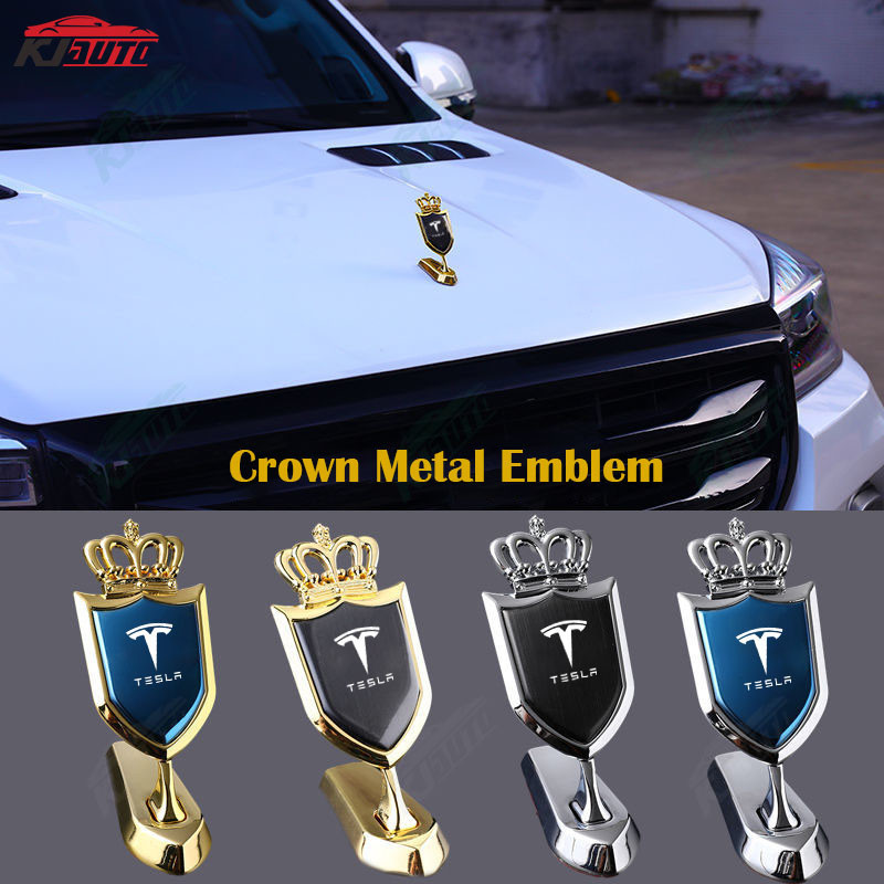 Tesla Crown Front Logo Car Hood Decoration Engine Hood Sticker Car ...