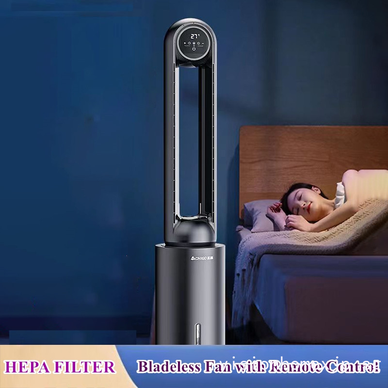 Bladeless Purifier Fan With HEPA Filter Remote Control 110° Oscillation ...