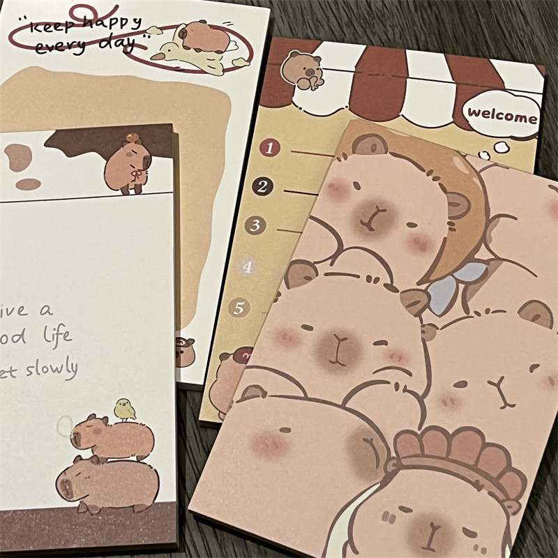 50Pcs/set Cartoon Cute Capybara Note Paper Student Writing Stationery ...
