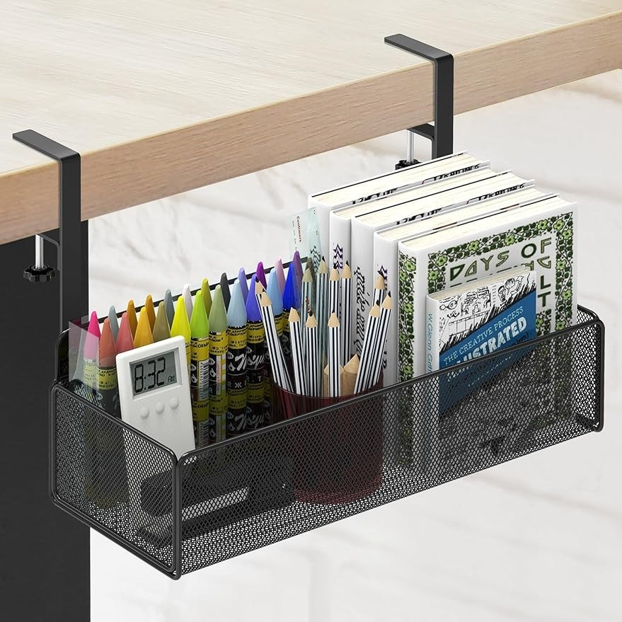 Under Desk Organizer Office Table Storage Office Organizer Shelf Desk ...