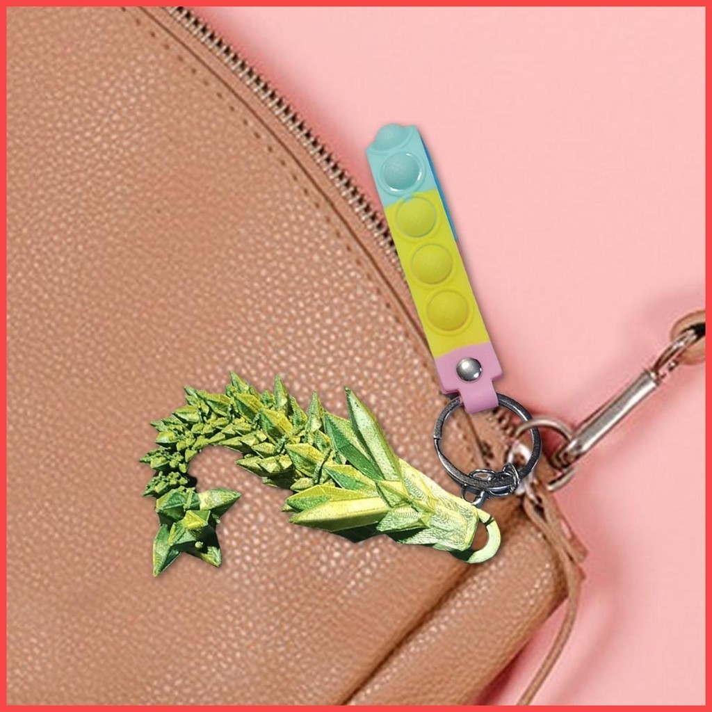 3d Printed Articulated Dragon Keychain 3d Printed Chinese Dragon Keychain Rainbow Pearlescent