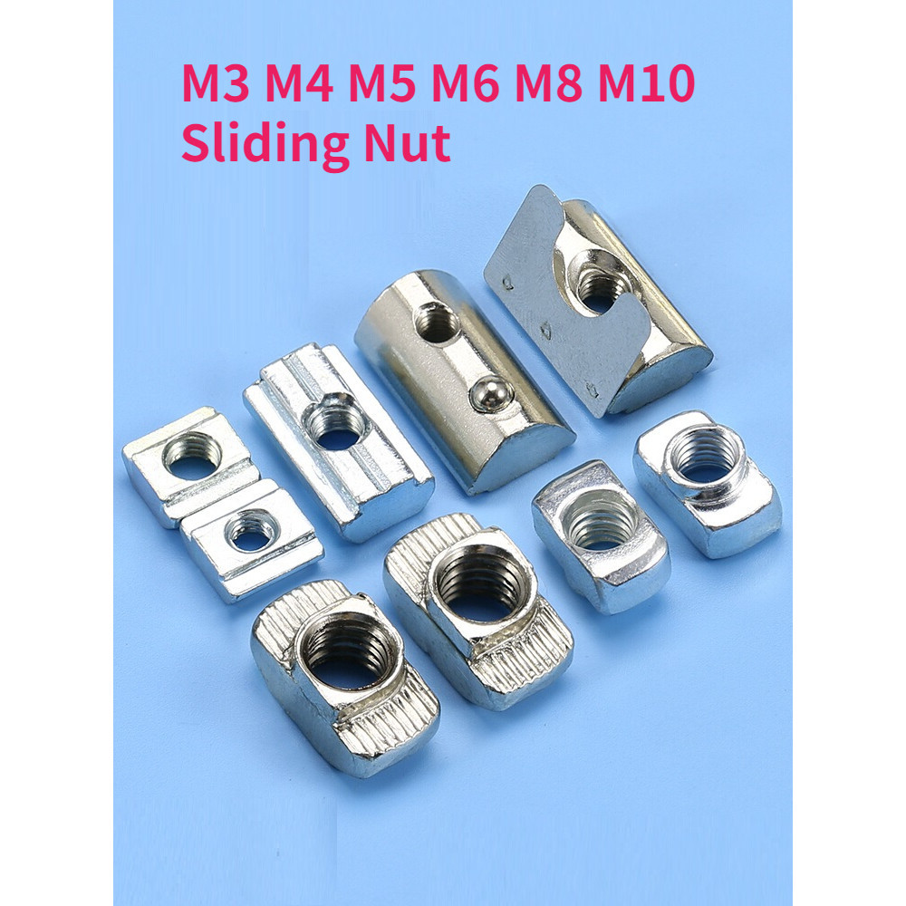 T Sliding Nut Block Square nuts M3 M4 M5 M6 M8 M10 for 20 30 40 45 ...