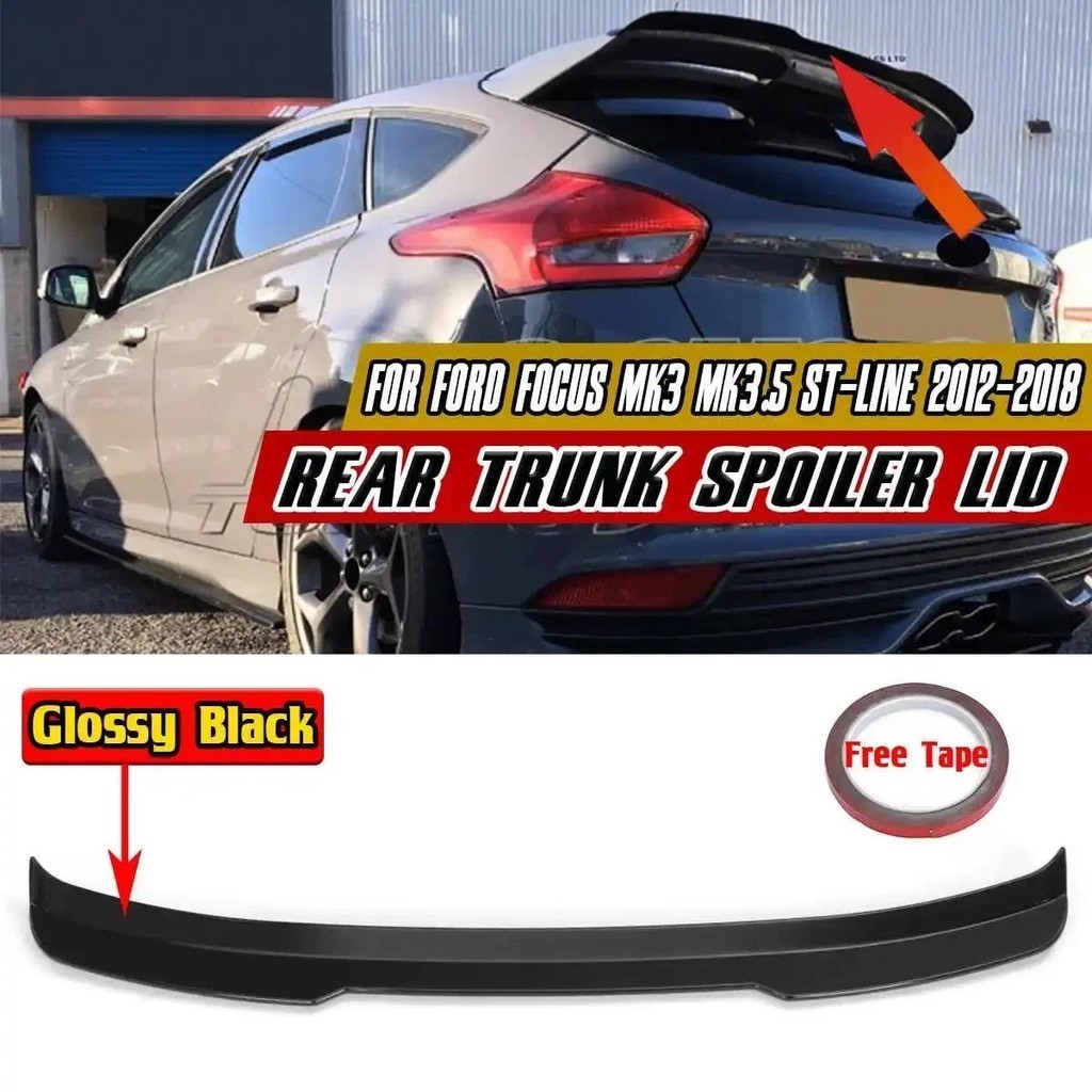 Carbon Fiber Look Car Rear Trunk Spoiler Extension For Ford For Focus