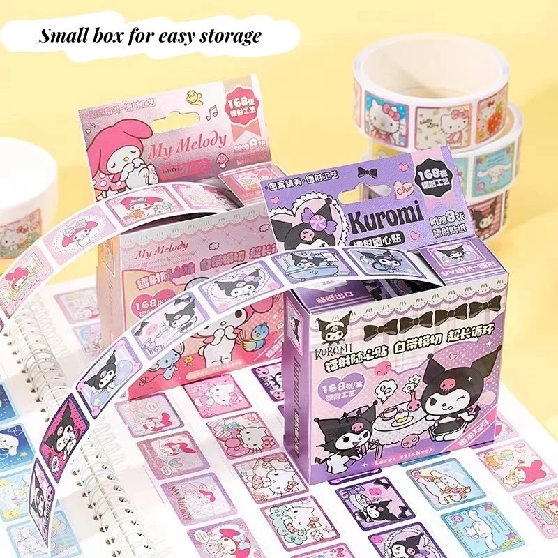 Sanrio Laser Stickers Box Hello Kitty Cinnamoroll Children Anime ...