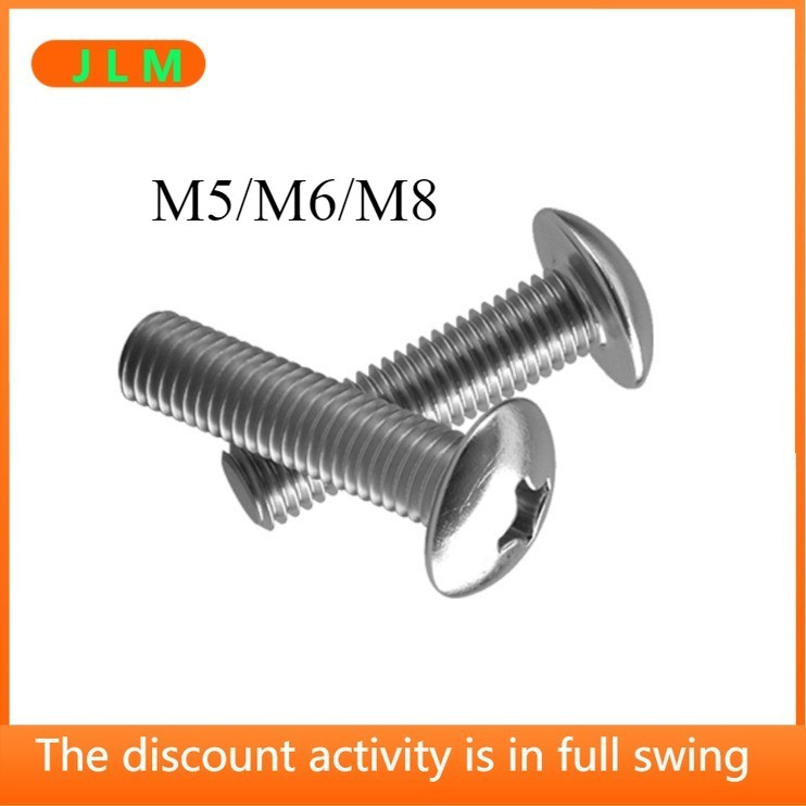 ((JLMI) Stainless Steel SUS304 Large Flat Head Screw M5/M6/M8 Round ...
