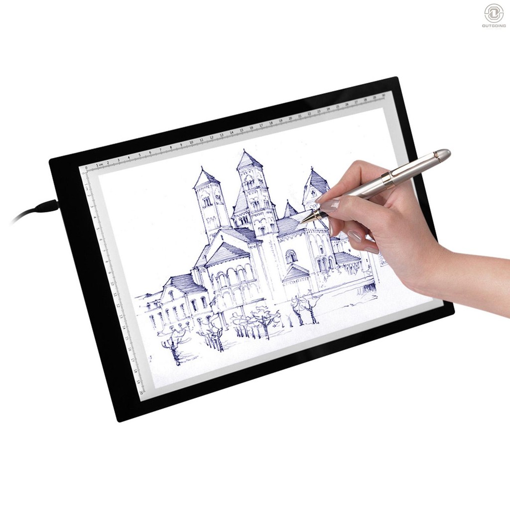 A4 LED Light Box Tracer with Scale Ultra-thin USB Powered Tracing Light ...