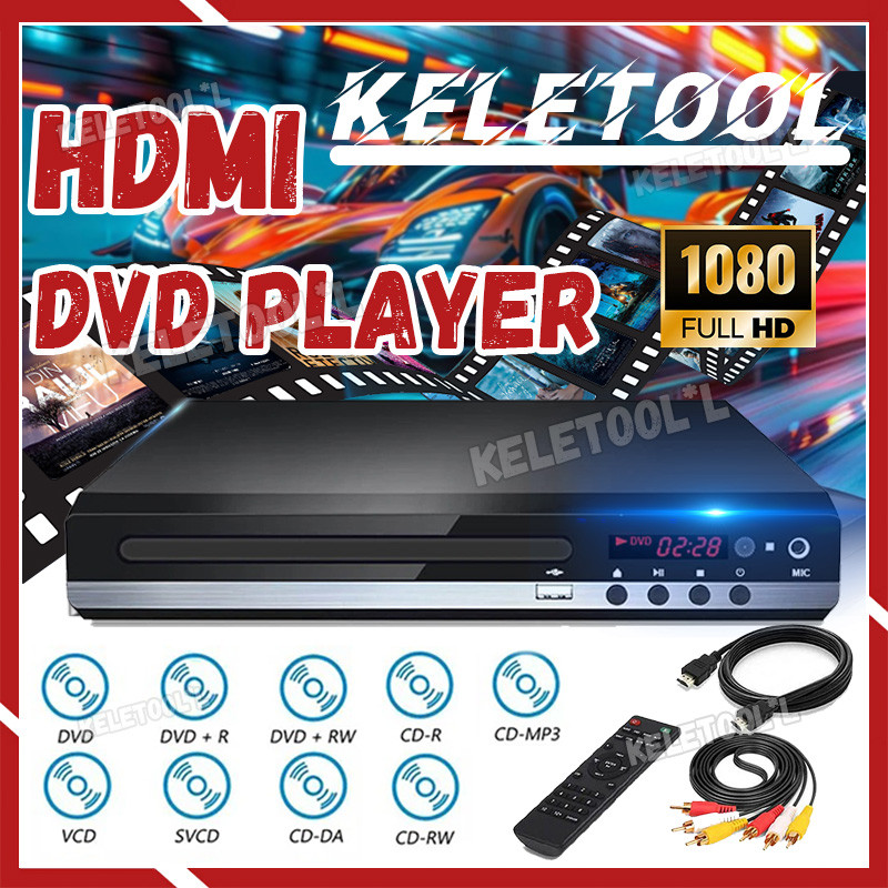 Multi-Region DVD Player TV HDMI Plays CD Player Home Player Remote RCA ...