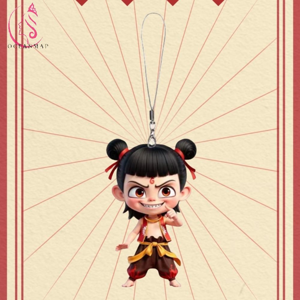 OCEANMAP Anime Ne Zha 2 Keychain, Cartoon Cute Ne Zha Pendant, Creative ...