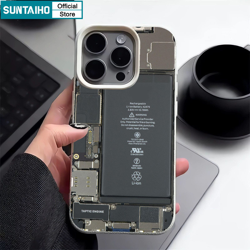 Suntaiho Aesthetic Unique Casing Circuit Board Pattern Phone Case for ...