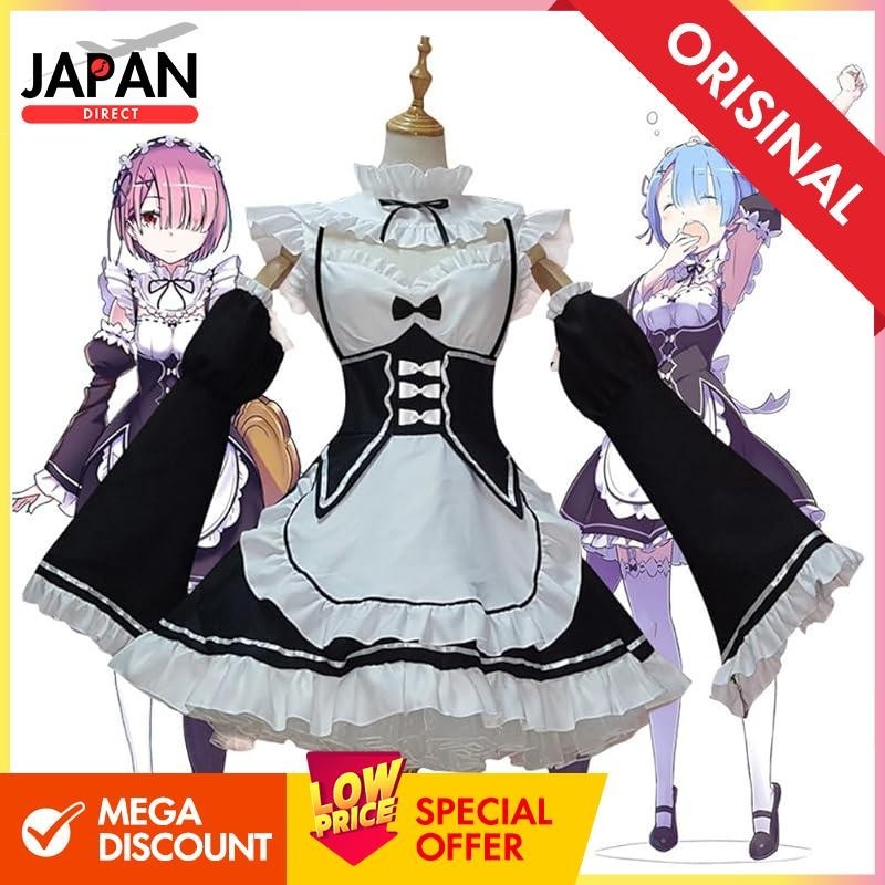Cosplay Maid Outfit 【Re:0から始まる異世界生活】 Ram Rem Costume Ladies Budding ...