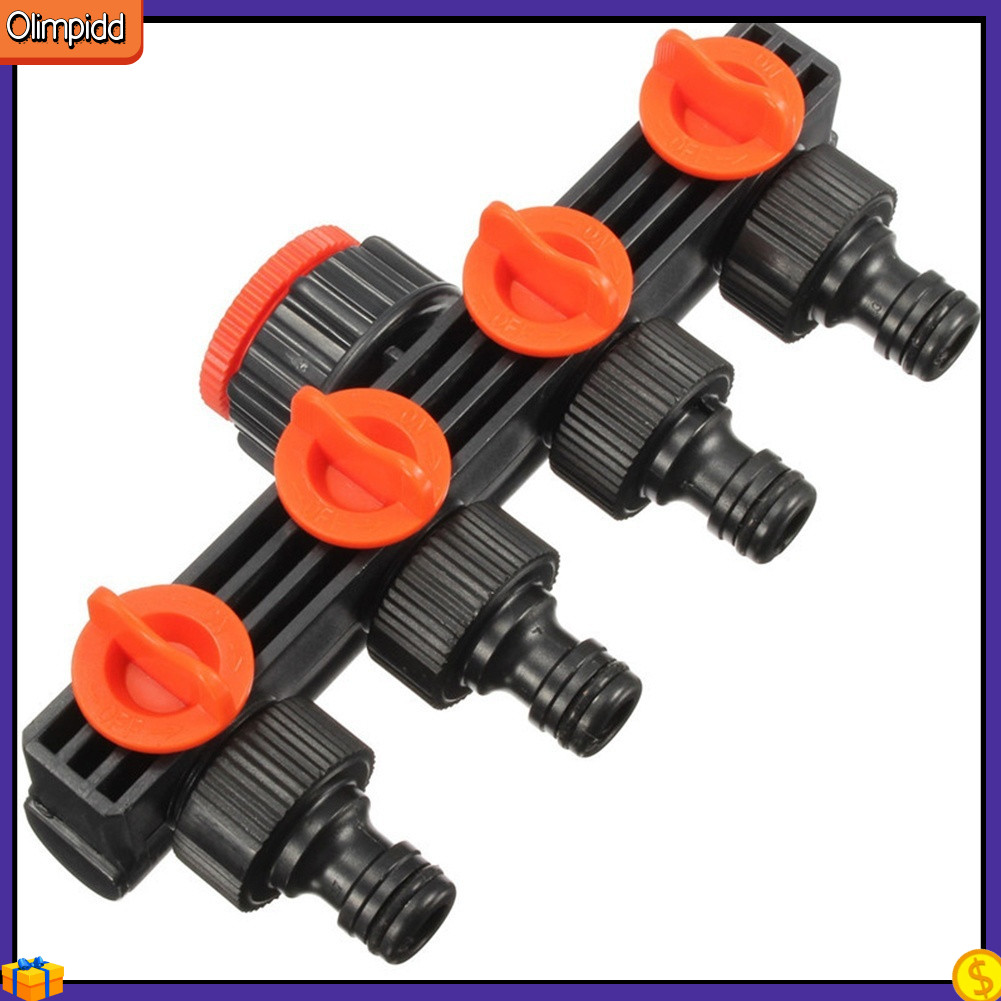 olimpidd| 4 Way Outlets Garden Irrigation Hose Pipe Water Tap Splitter ...