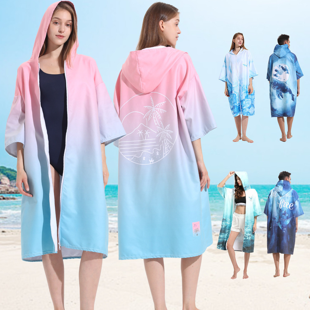 Microfiber Surf Poncho, Changing Bath Robe, Wetsuit Quick Dry Pool ...