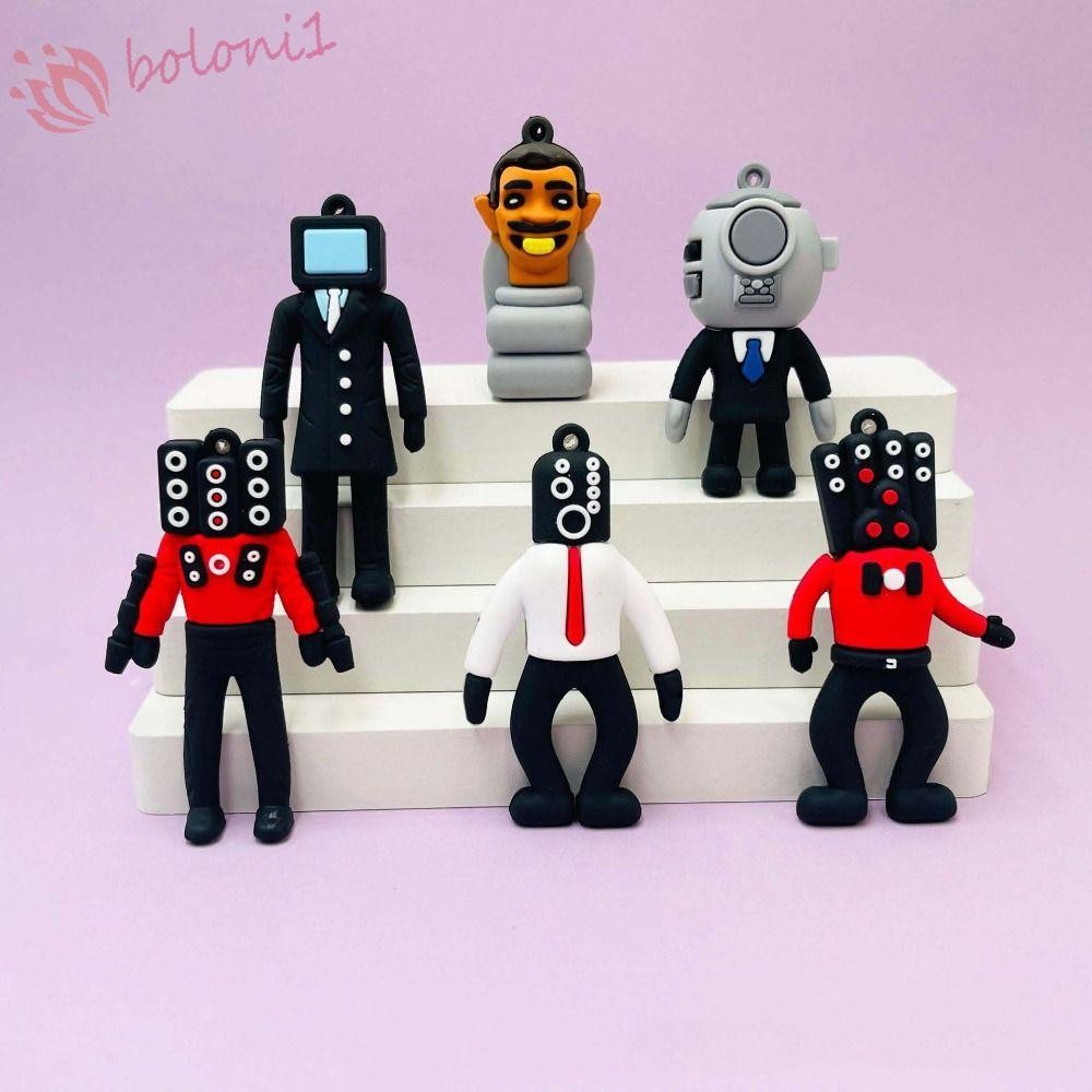 [READY STOCK] Anime Toilet Man Keychain, Skibidi Toilet Tv Man Camara ...