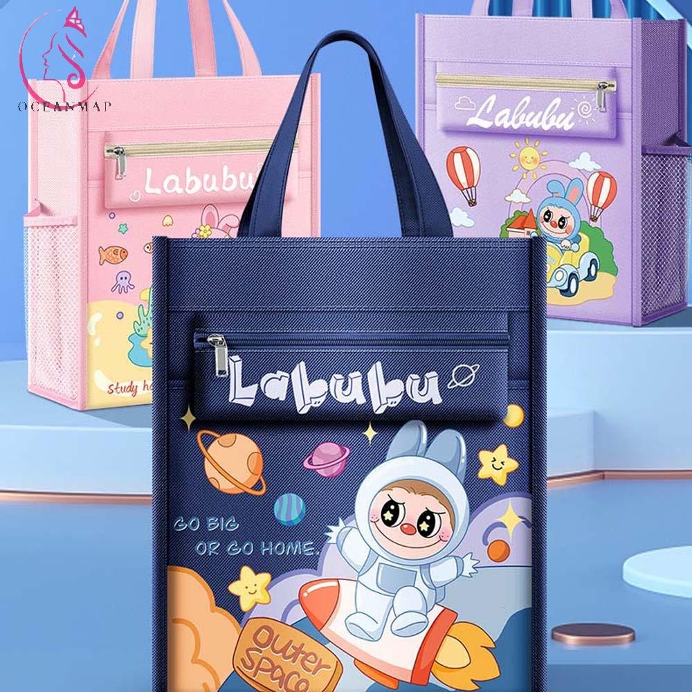 OCEANMAP Labubu Canvas Bag, Large Capacity Labubu Labubu Shoulder Bag ...