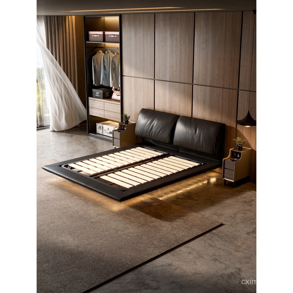 Wide Nest/Elephant Ear Bed Italian Minimalist Top Layer Genuine Leather ...