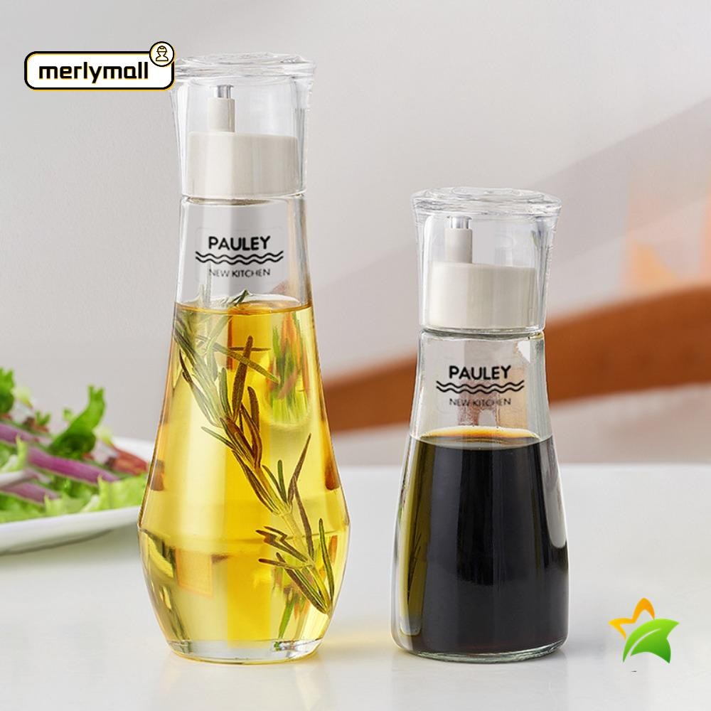 MERLYMALL Oil Dispenser Bottle, Refillable Stainless Steel Spout Glass ...