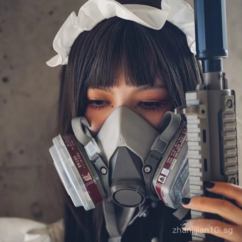 Gas Mask cos Mask Cyberpunk Tactical Helmet Half Face Mask Resident ...