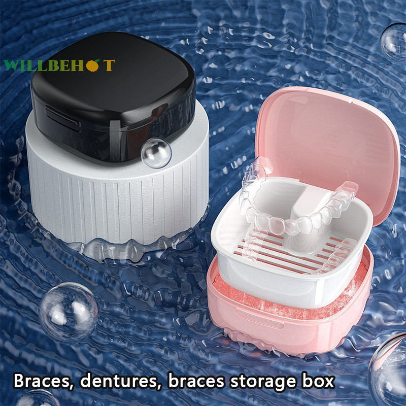 [WillbehotS] 1pc Denture Storage Box Portable Soaking Tooth,Small And ...