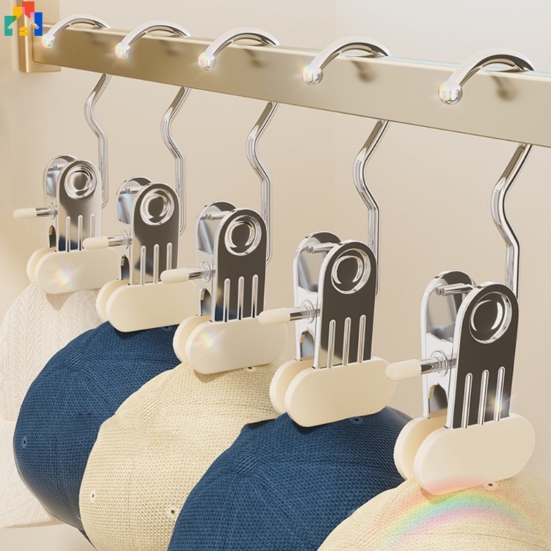 1/5Pcs Multifunction Hanger Clip Clothes Hat Pants Storage Hanging Hook ...