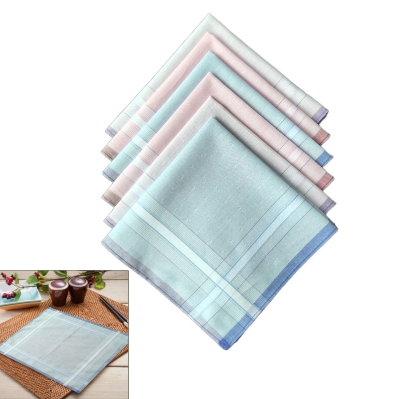 ℜ-ℜ 6PCS Plain Handkerchief Women Man HighAbsorbing Sweat Towel Travel ...
