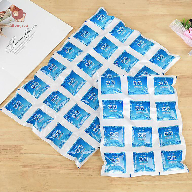 abongsea 12/16/24Grids Reusable Dry Cold Ice Pack Gel Cooler Bag For ...