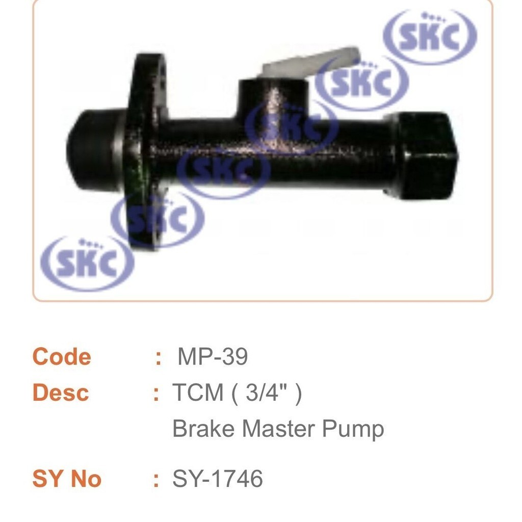 SY Taiwan Toyota Forklift TCM Z1 2-3Ton 3/4 Hydraulic Brake Master Pump ...