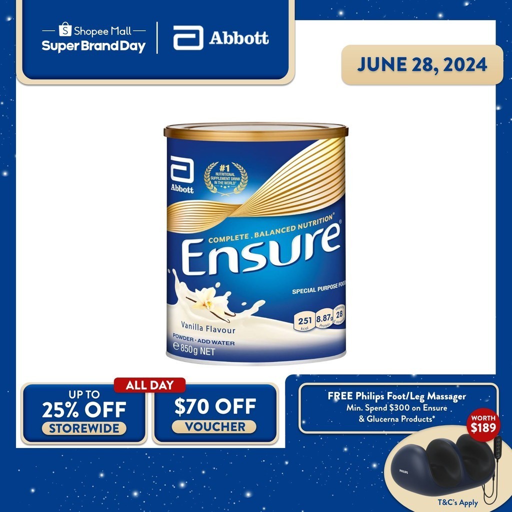 Ensure Regular Adult Nutrition Powder - Vanilla 850g | Shopee Singapore