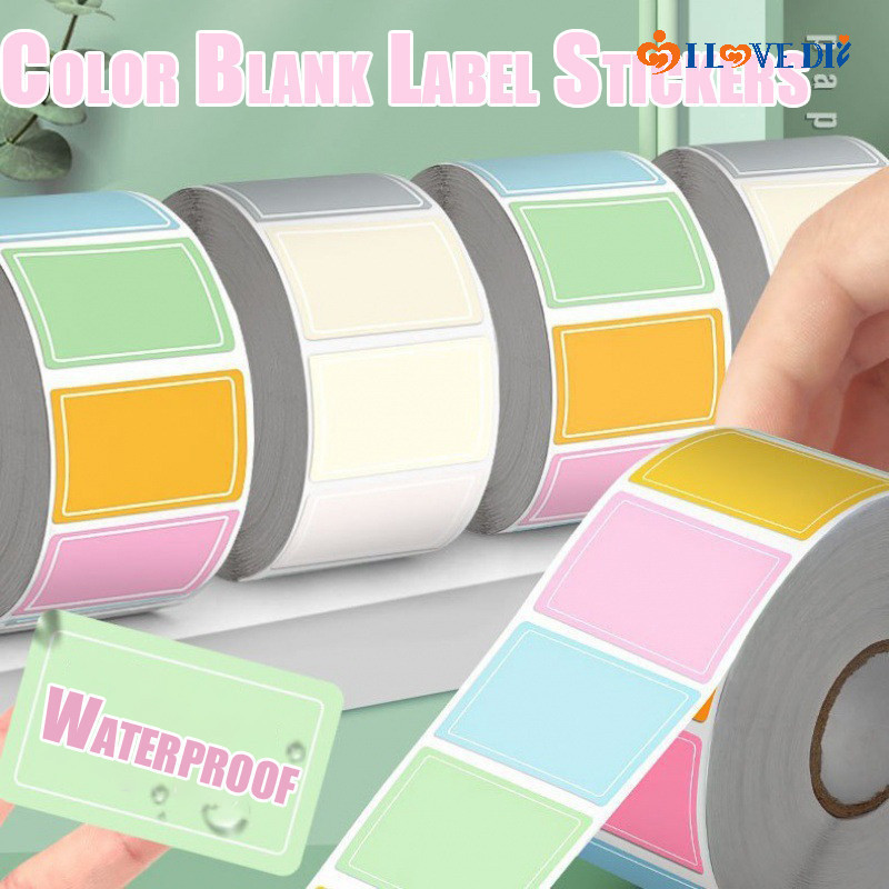 3 Rolls Colorful Paper Label Stickers - Self Adhesive Waterproof Name ...